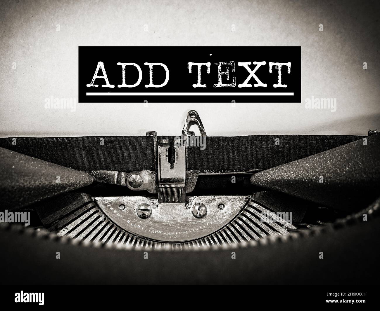 Classic vintage typewriter displaying ADD TEXT Stock Photo - Alamy Classic vintage typewriter displaying ADD TEXT Stock Photo - Alamy