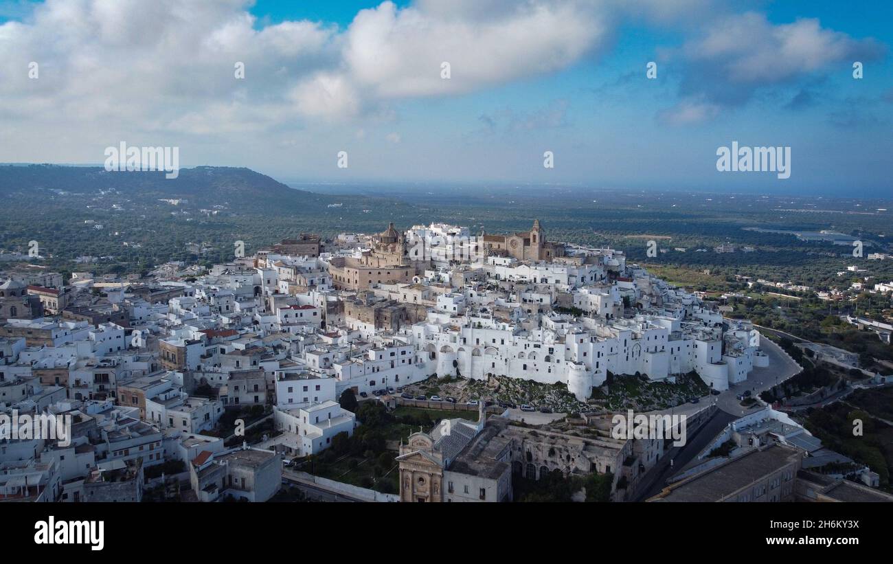 Ostuni - the white city in Italy - a famous landmark at the Italian ...