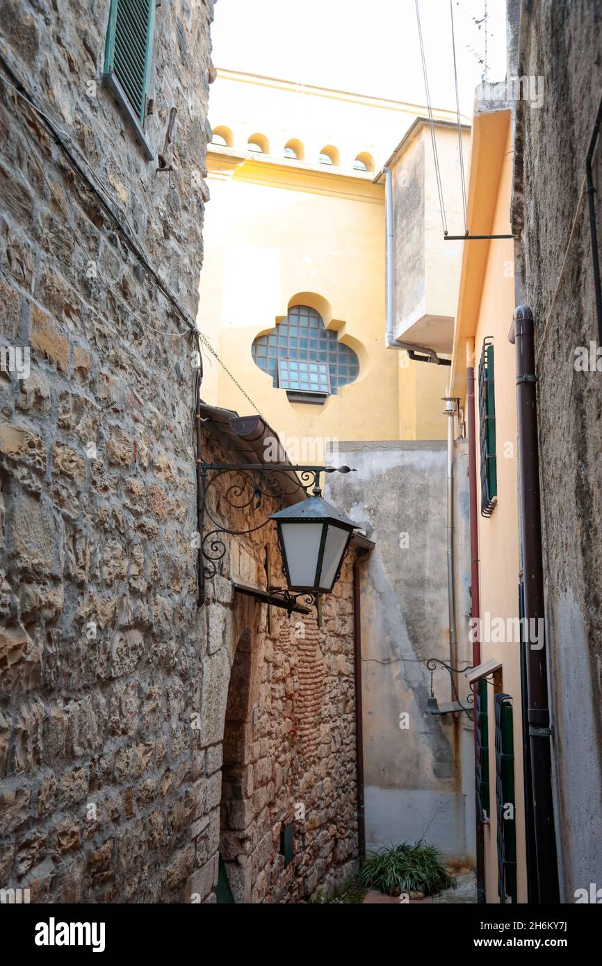 Cervo ligure, Italian roman city of the Ligurian riviera, in summer ...