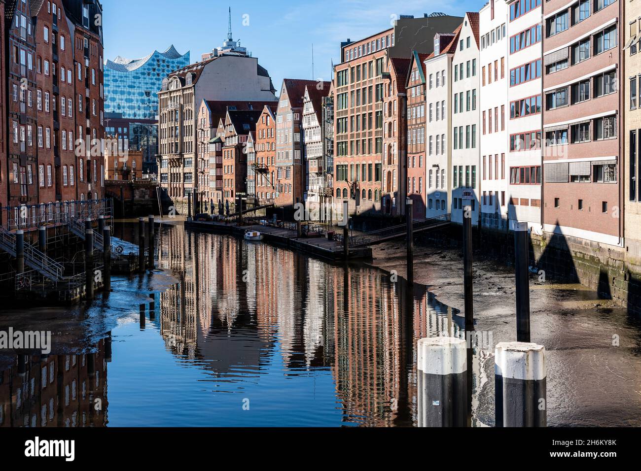 Hamburg, Germany: view of the famous historical Deichstrasse with ...
