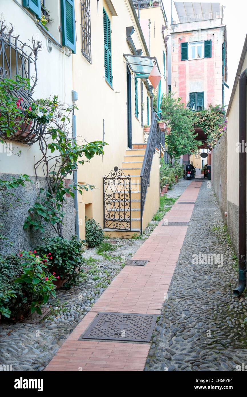 Cervo ligure, Italian roman city of the Ligurian riviera, in summer ...