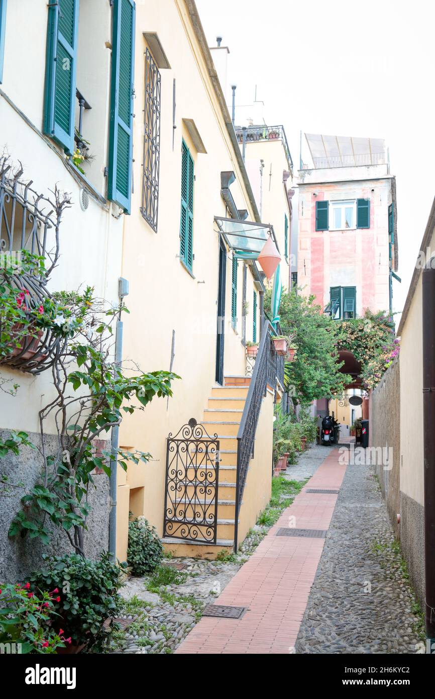 Cervo ligure, Italian roman city of the Ligurian riviera, in summer ...