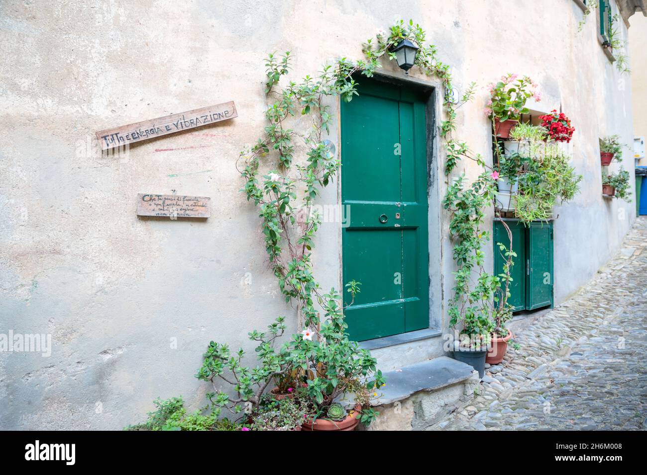Cervo ligure, Italian roman city of the Ligurian riviera, in summer ...