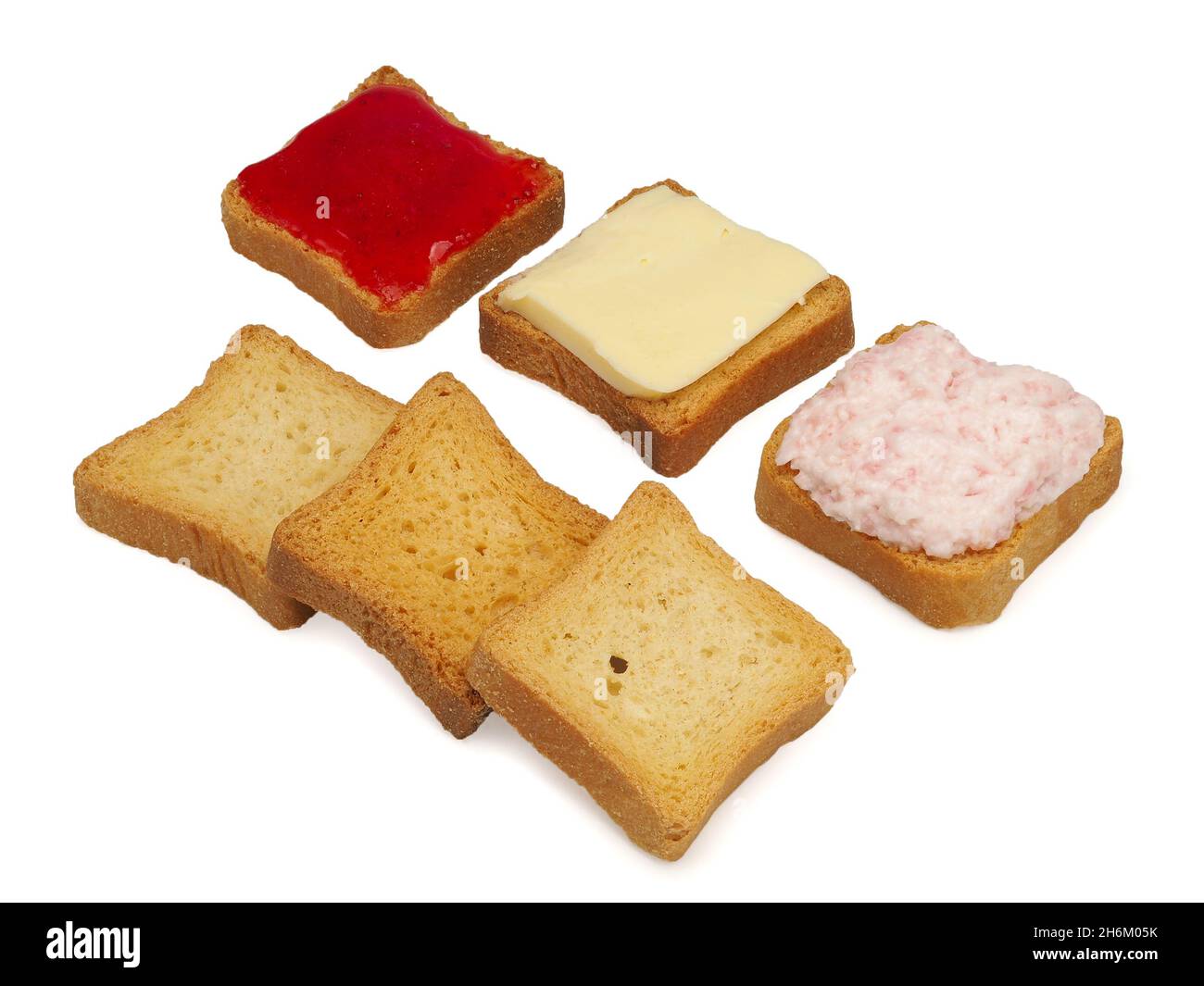 Set of sliced Toast Bread slices isolated on white background, top view ...