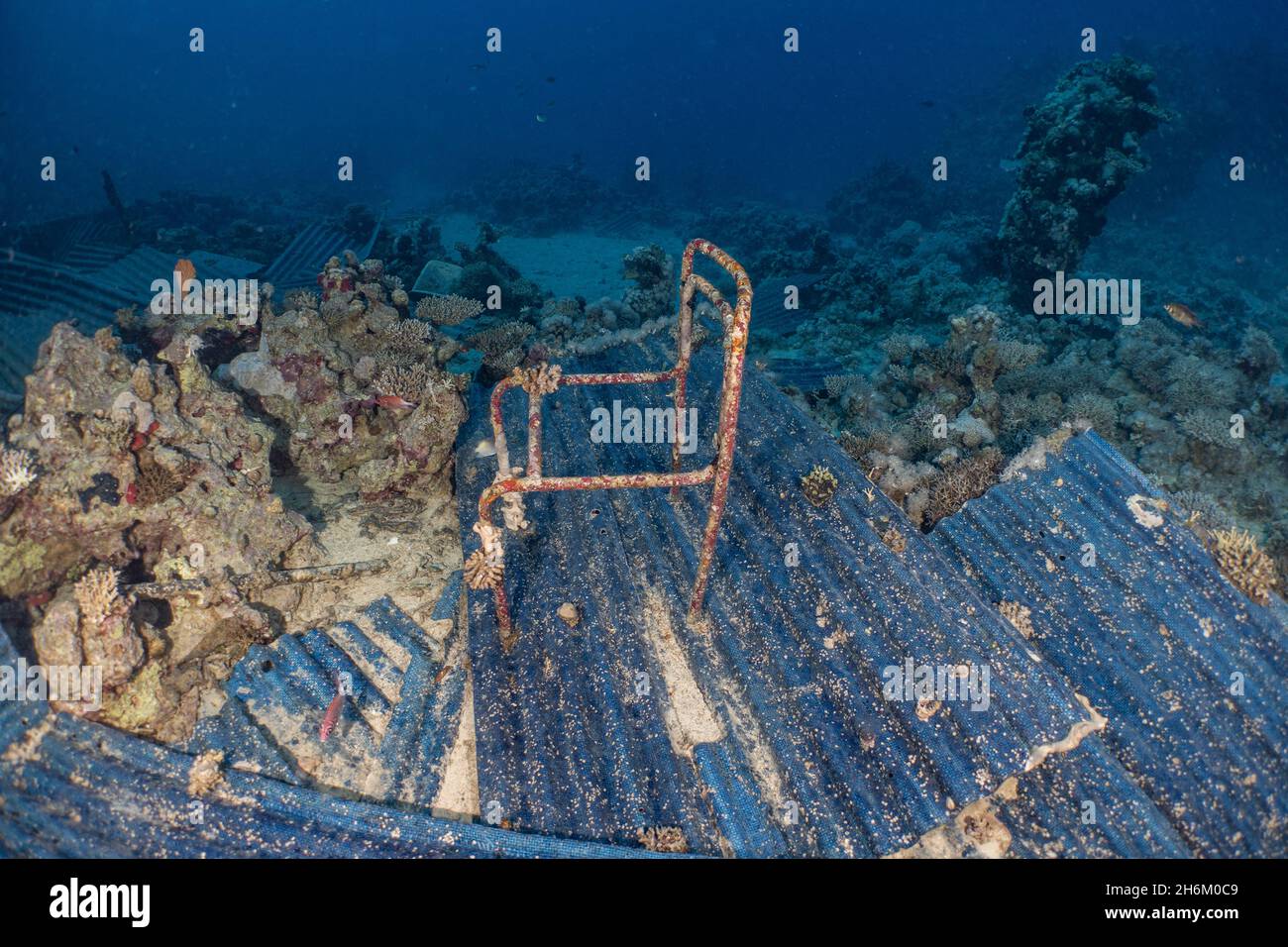 The wreck of the Salem Express lying down at 32 meters deep near Safaga ...