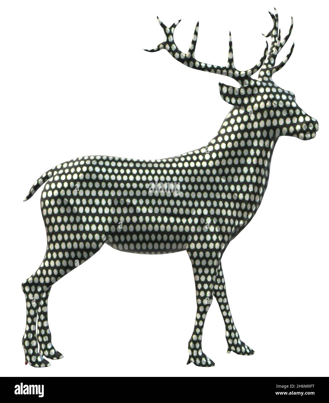 Reindeer Shiny Metal Silver Polka Dot Pattern Decoration Stock Vector ...