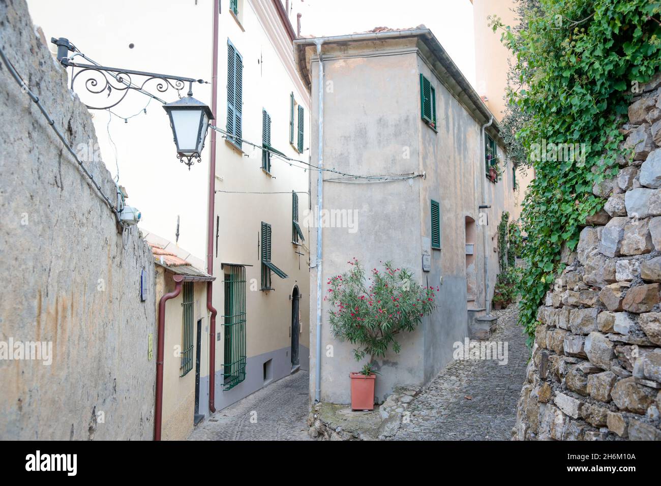 Cervo ligure, Italian roman city of the Ligurian riviera, in summer ...