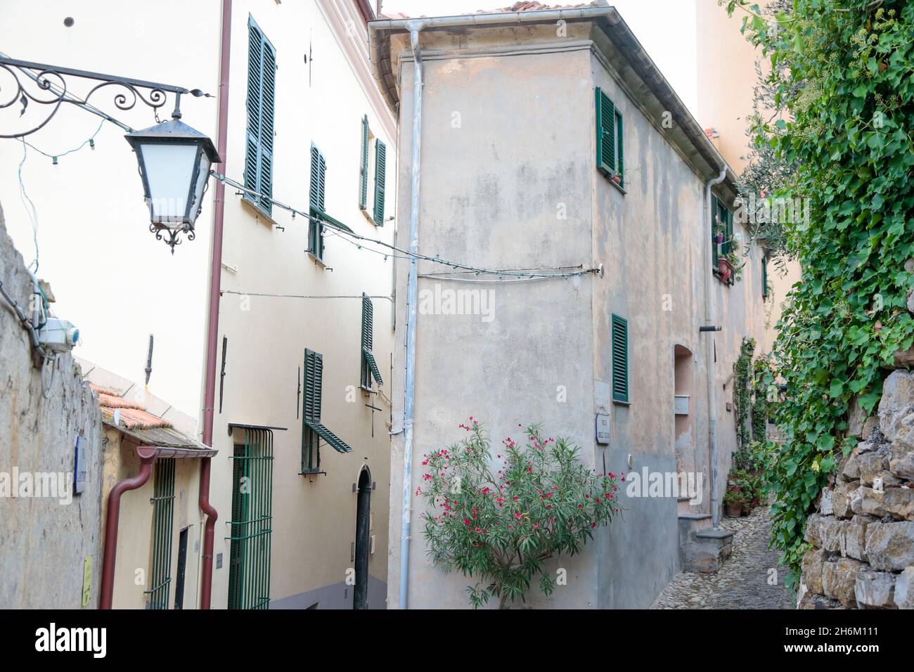 Cervo ligure, Italian roman city of the Ligurian riviera, in summer ...