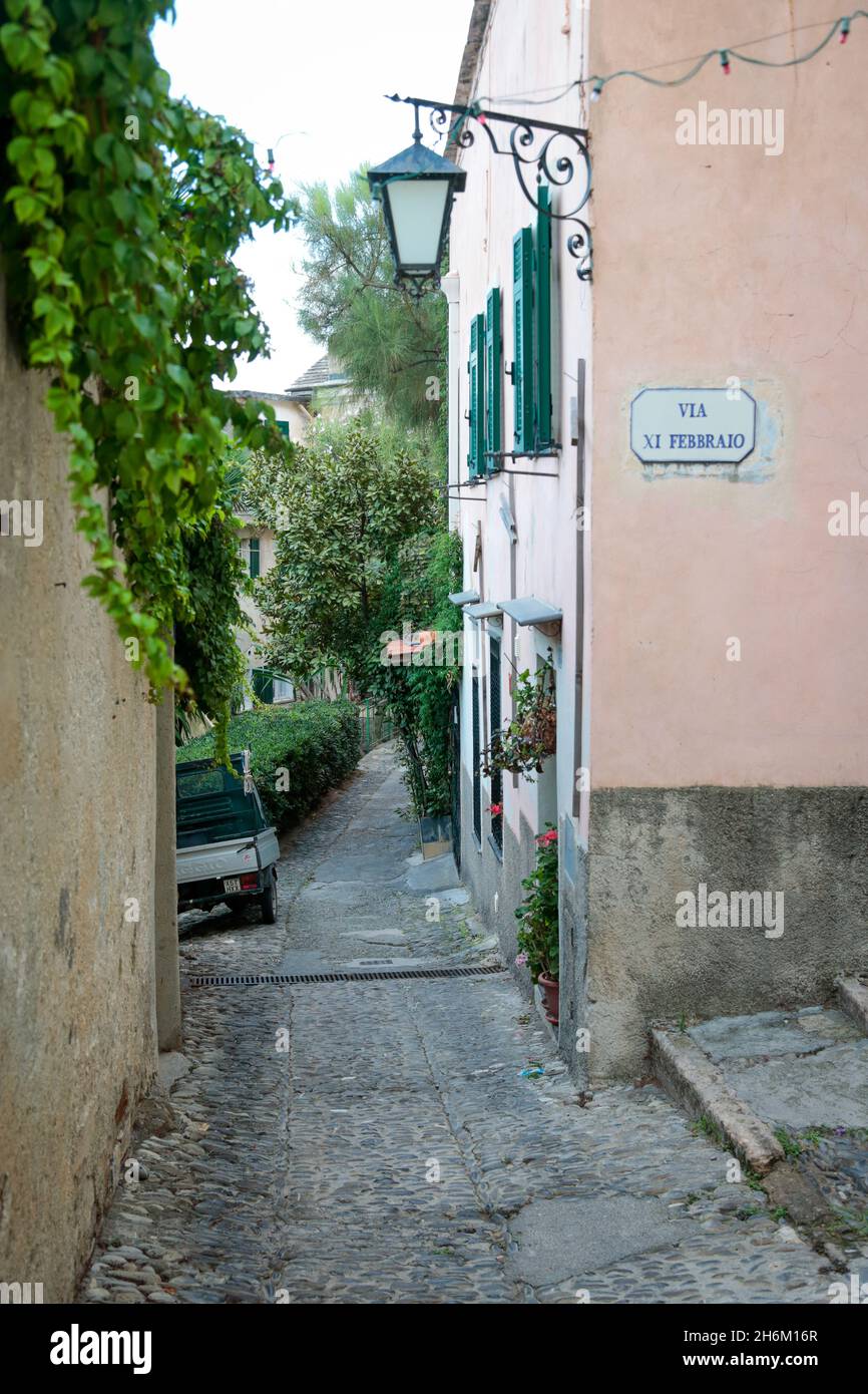 Cervo ligure, Italian roman city of the Ligurian riviera, in summer ...
