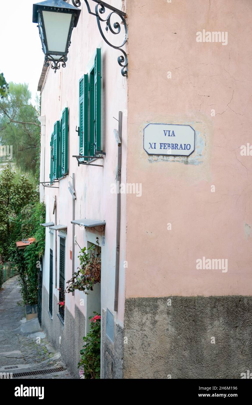 Cervo ligure, Italian roman city of the Ligurian riviera, in summer ...
