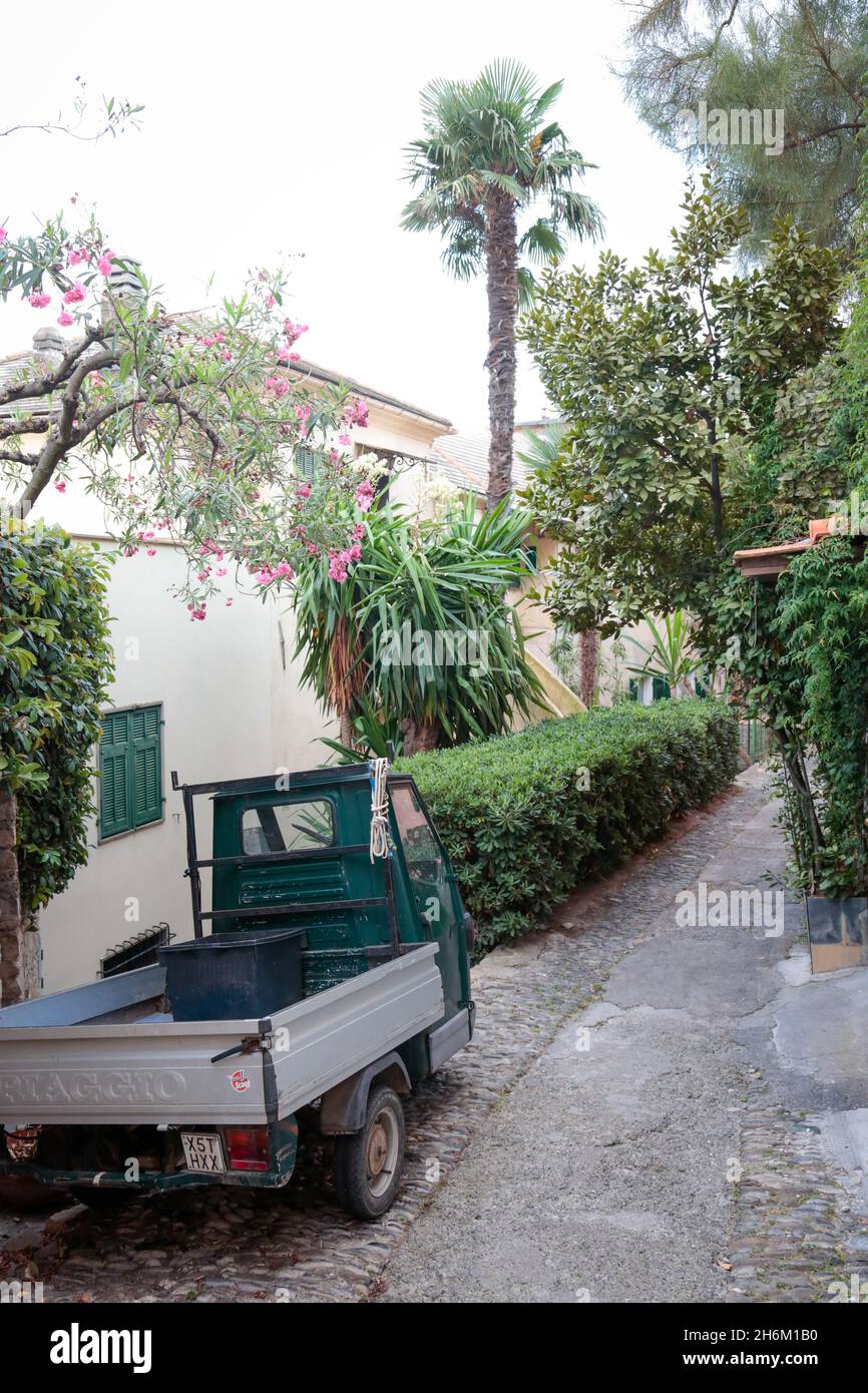 Cervo ligure, Italian roman city of the Ligurian riviera, in summer ...