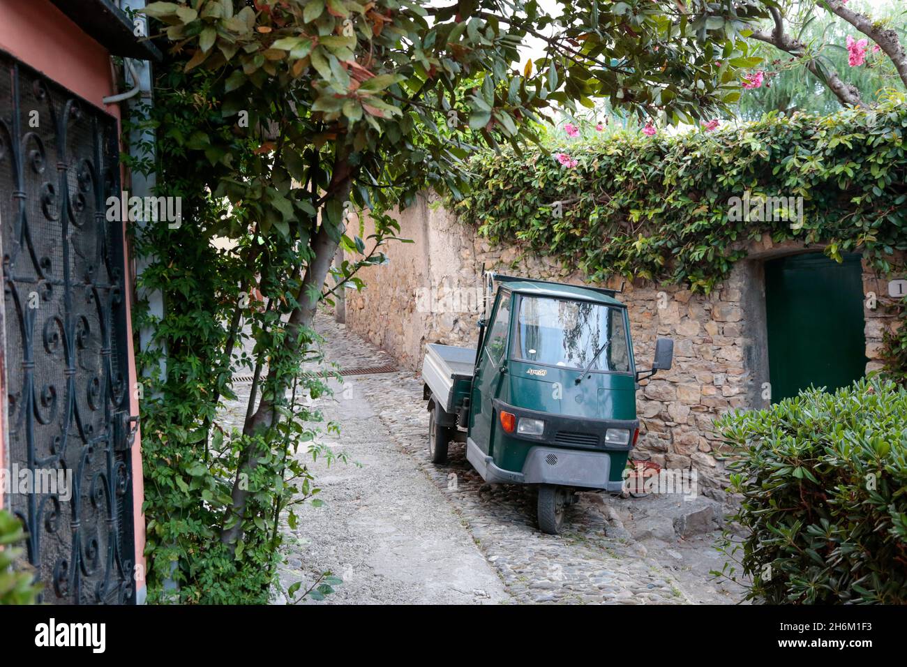 Cervo ligure, Italian roman city of the Ligurian riviera, in summer ...