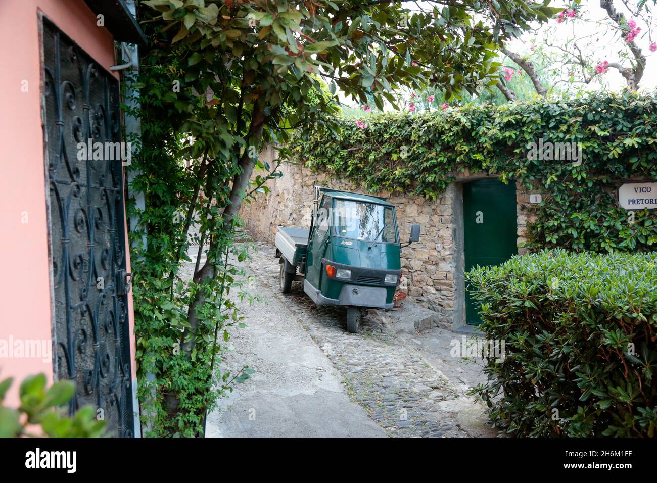 Cervo ligure, Italian roman city of the Ligurian riviera, in summer ...