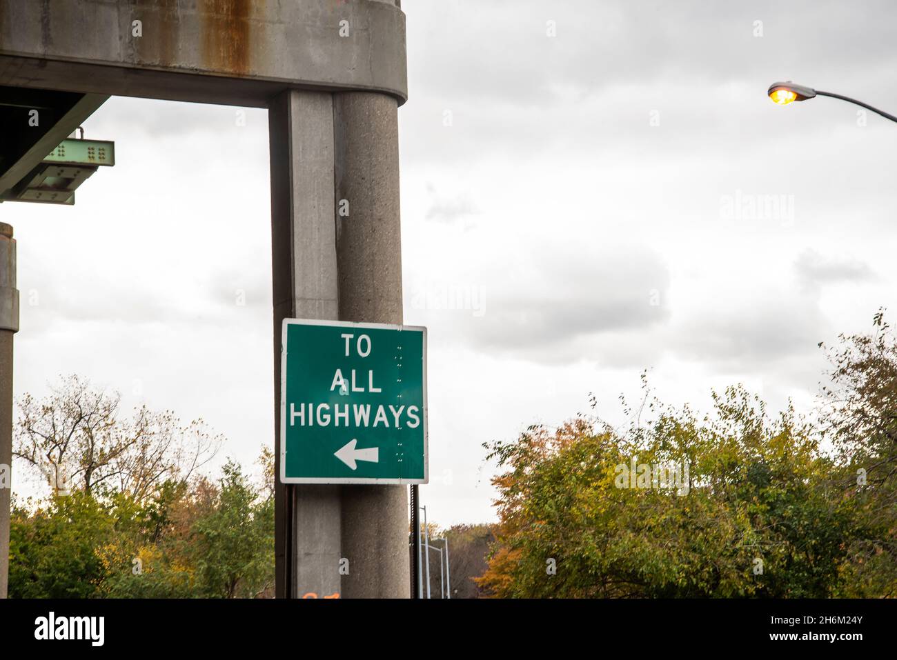 Street signs in the city Stock Photo - Alamy