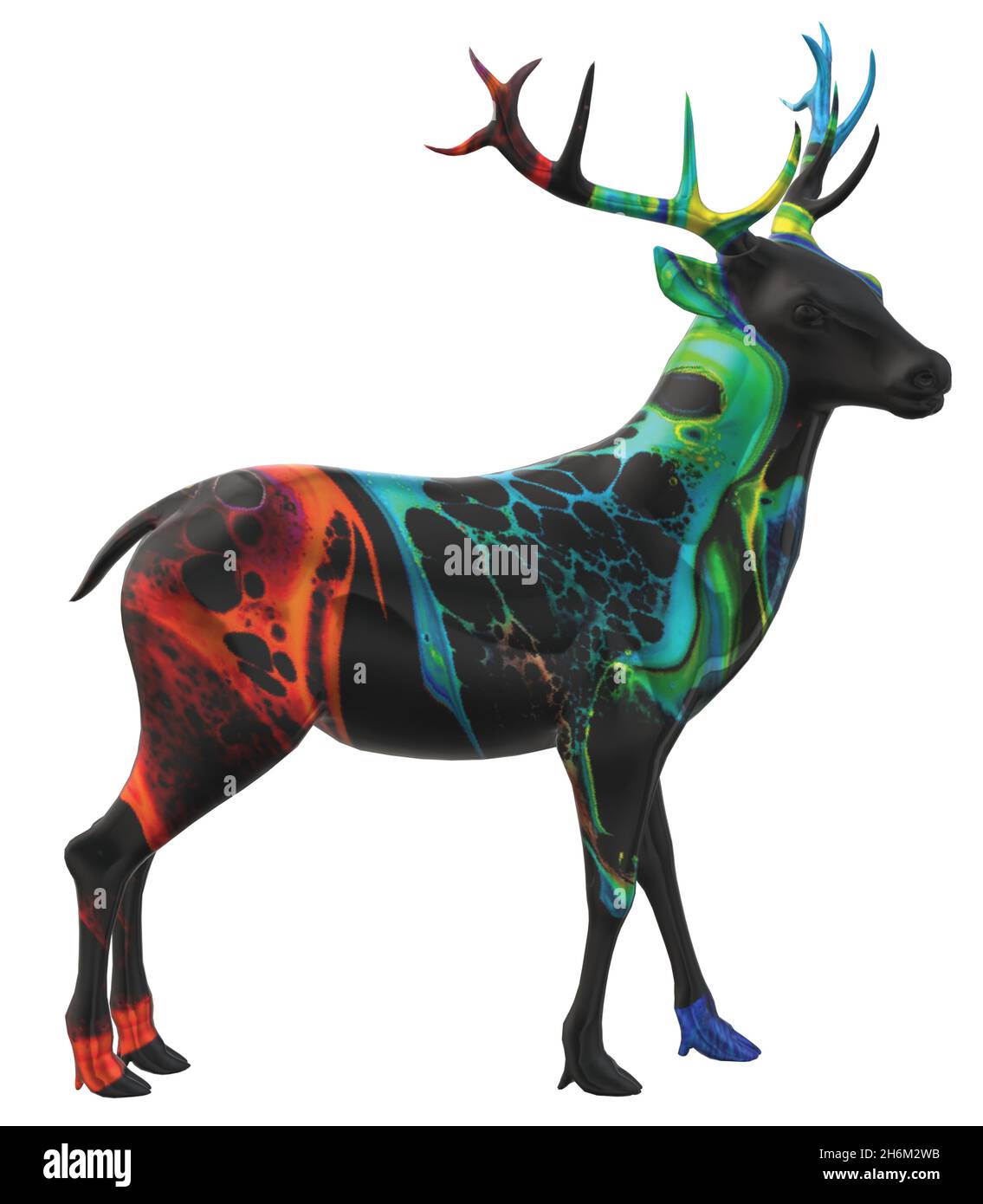 Reindeer Shiny Metal Neon Colors Decoration Stock Vector Image & Art ...