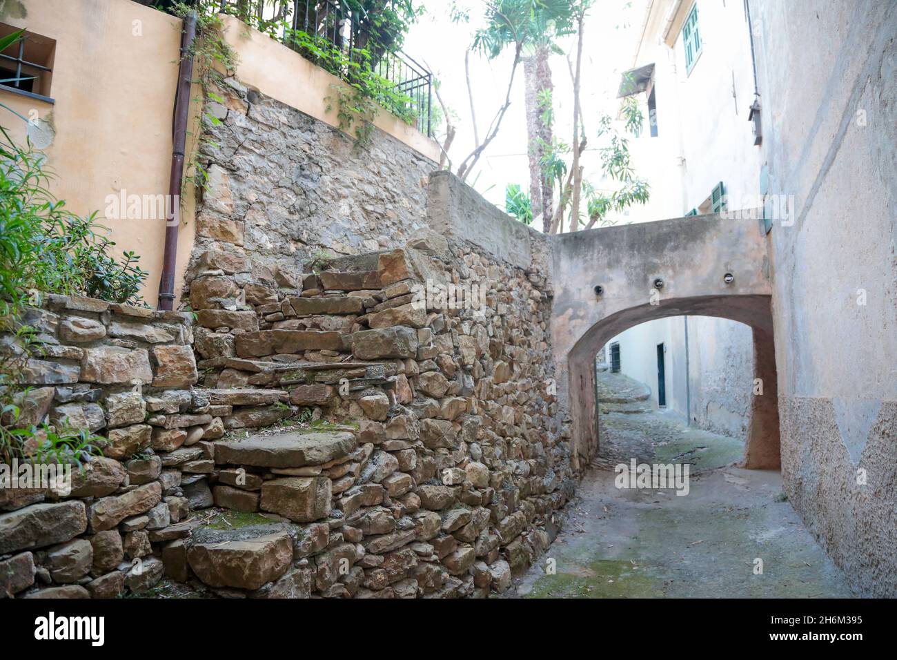 Cervo ligure, Italian roman city of the Ligurian riviera, in summer ...