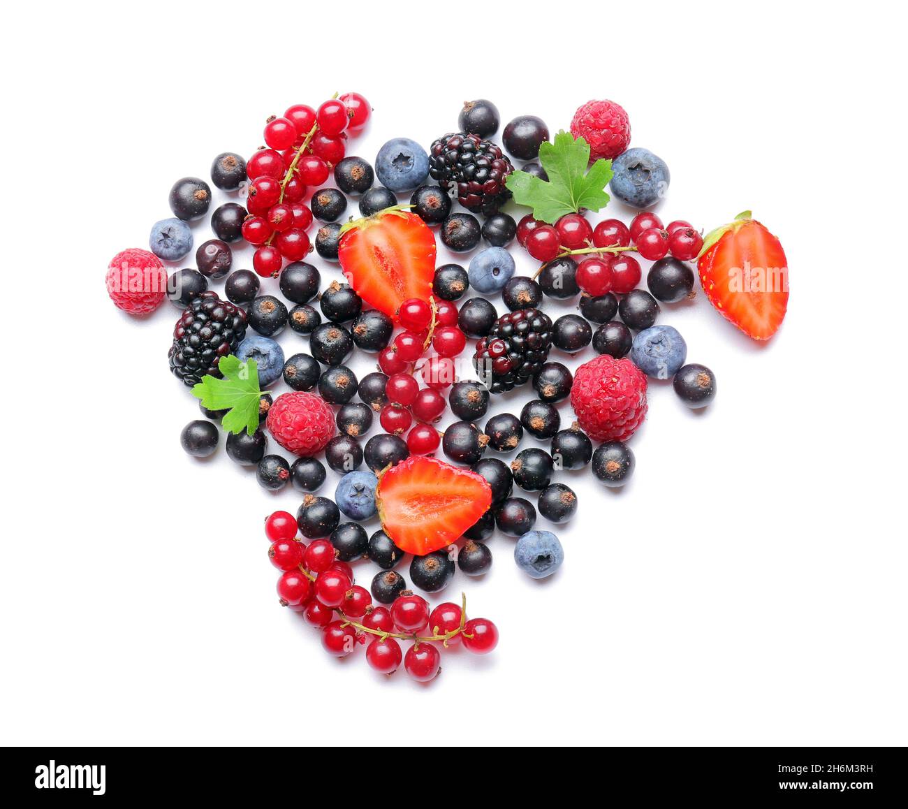 Tasty different berries on white background Stock Photo - Alamy
