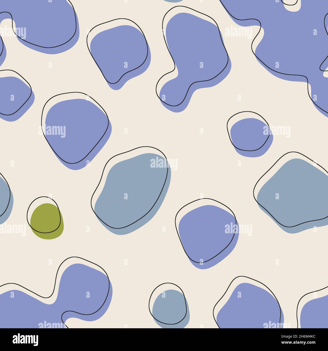 Seamless abstract organic blog shapes in various colors with offset ...