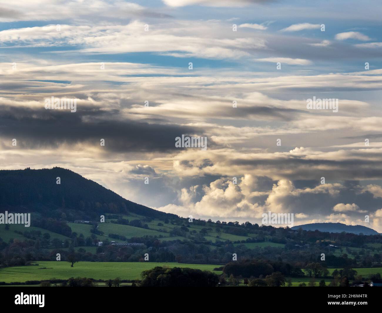 Clouds over Longridge Fell from Clitheroe Castle, Lancashire, UK Stock ...