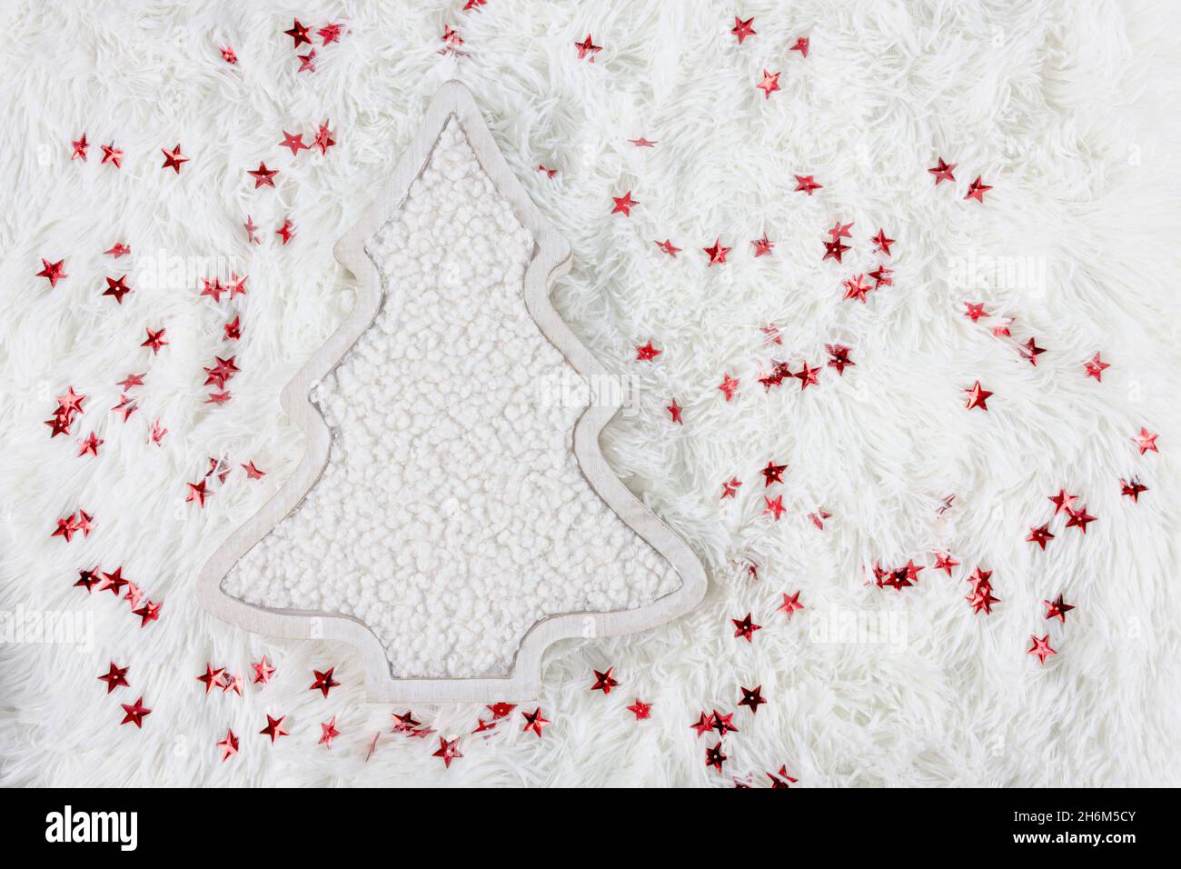 Christmas and New Year concept. The Christmas tree is made from wool on ...