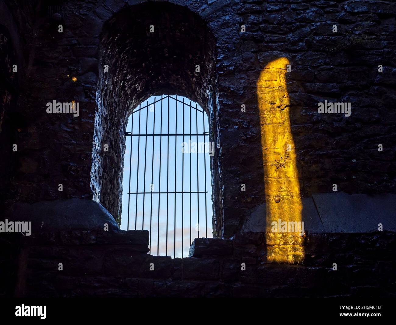 Sunlight coming through a window on the inside the Norman Keep of ...