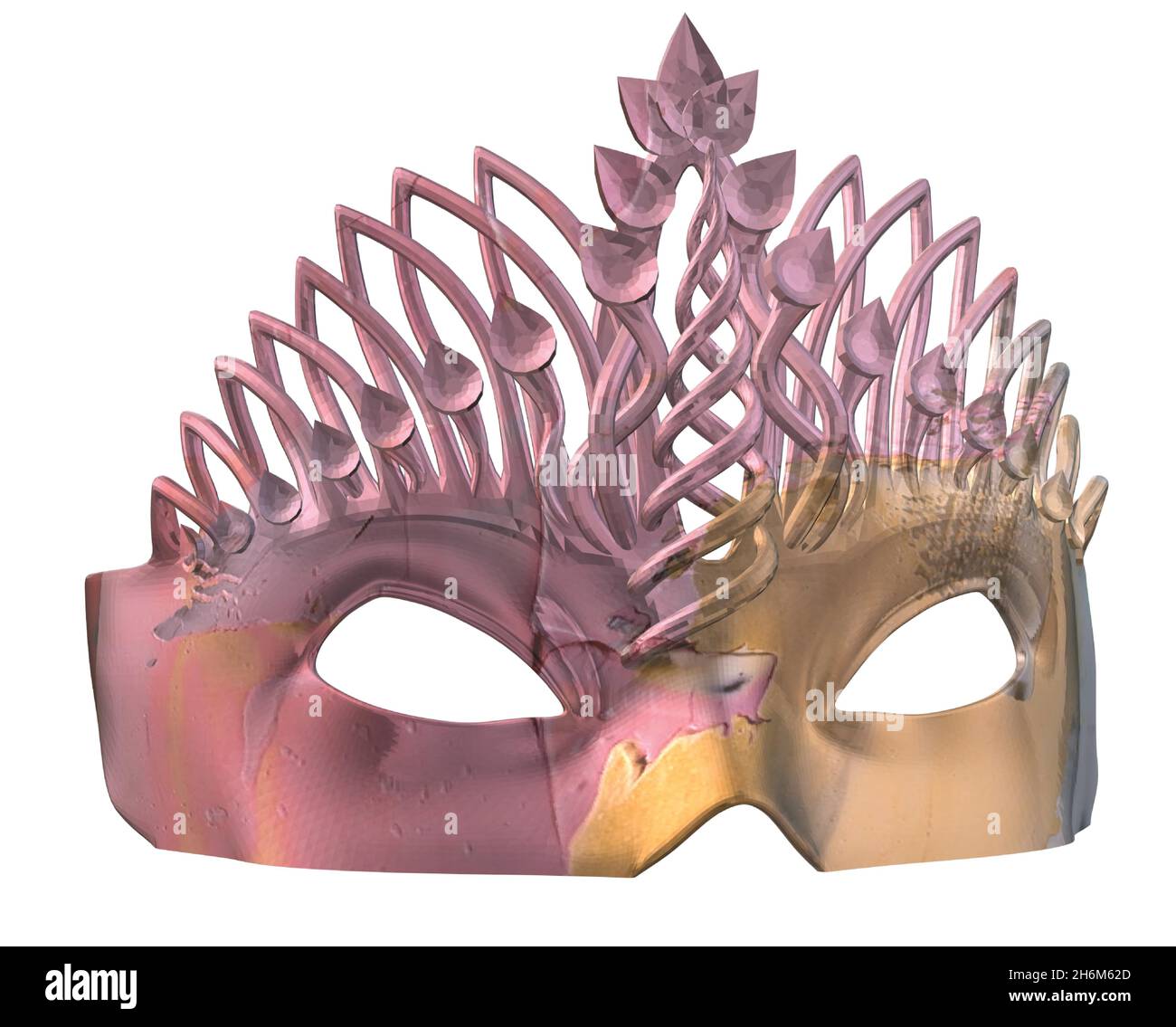 Pink Shiny Metal Half Face Masquerade Ball Venetian Mask Stock Vector ...