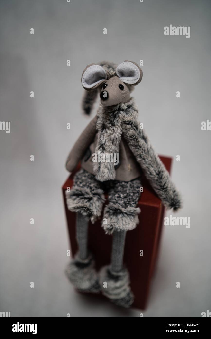 handmade little stuffed knitted toy mouse Stock Photo - Alamy