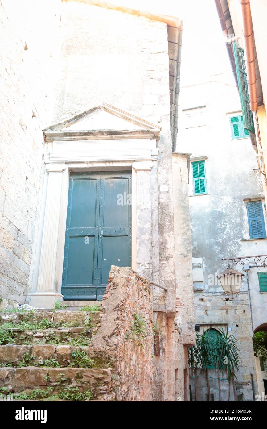 Cervo ligure, Italian roman city of the Ligurian riviera, in summer ...