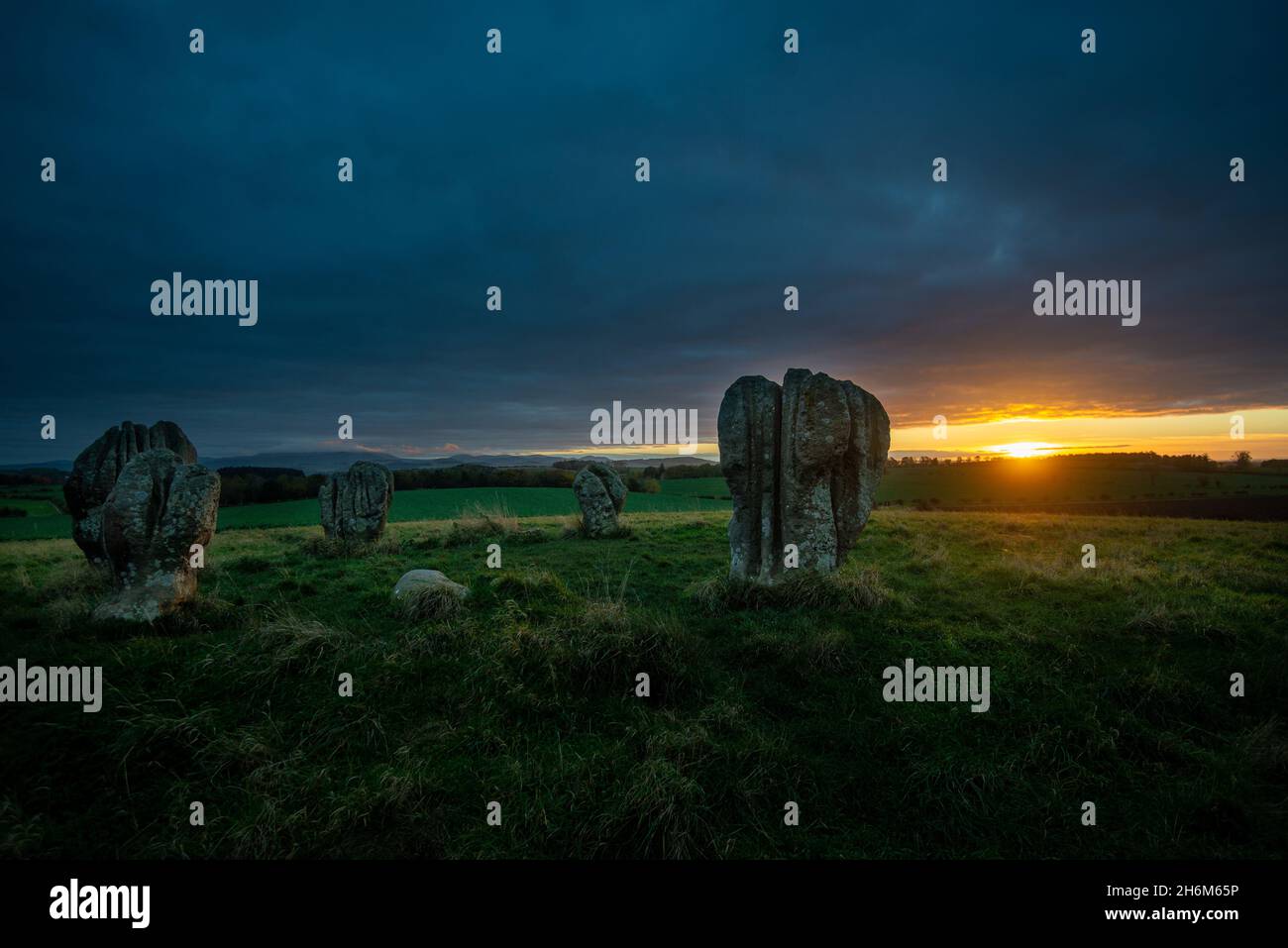 Duddo Stone Circle the most northern stone circle in England at sunset ...