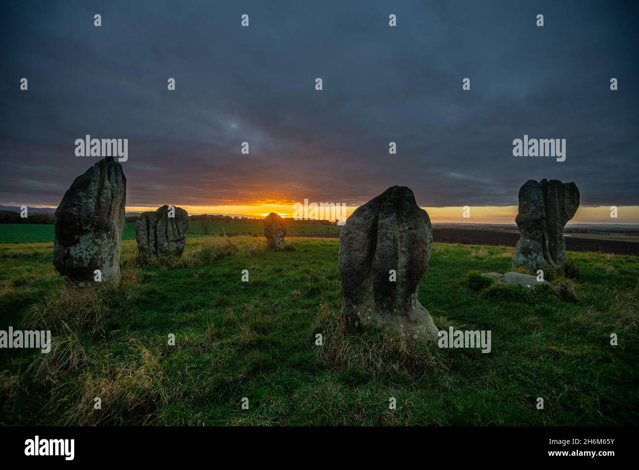 Duddo Stone Circle the most northern stone circle in England at sunset ...