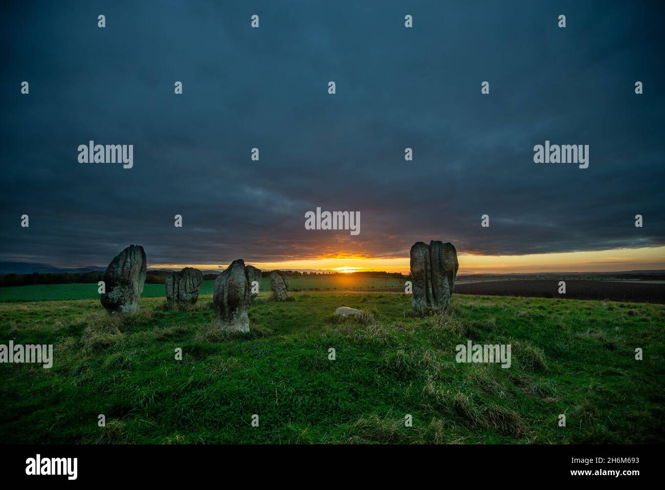 Duddo Stone Circle the most northern stone circle in England at sunset ...