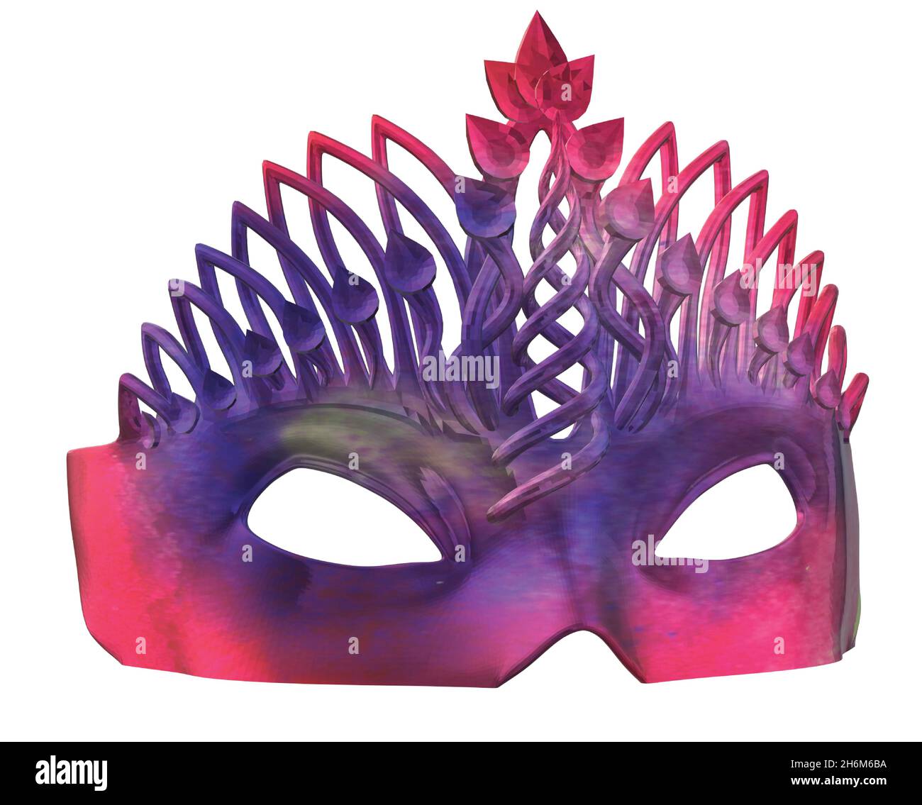 Purple Pink Shiny Metal Half Face Masquerade Ball Venetian Mask Stock ...