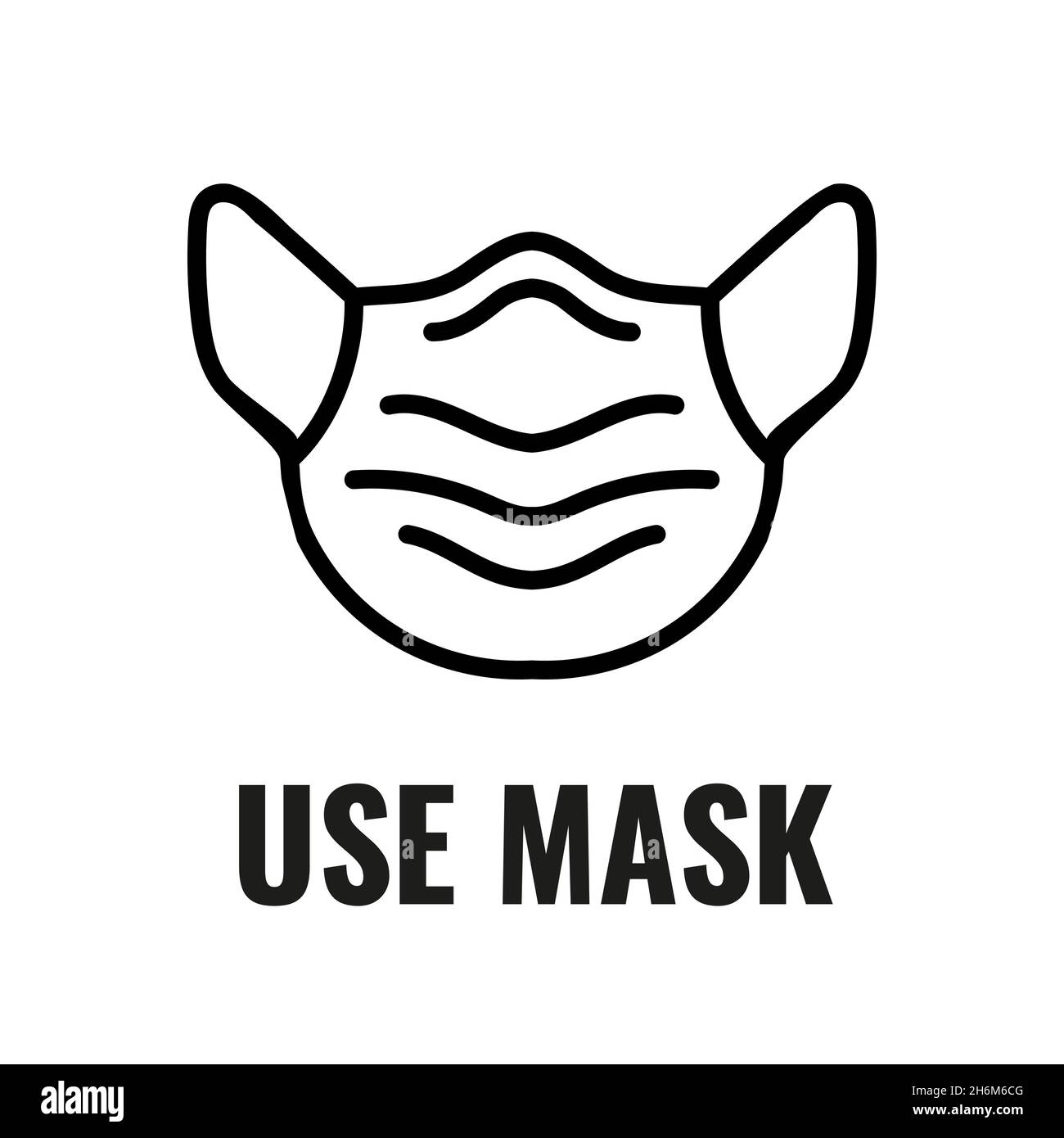 Obligatory use of a mask information sign isolated on white background ...