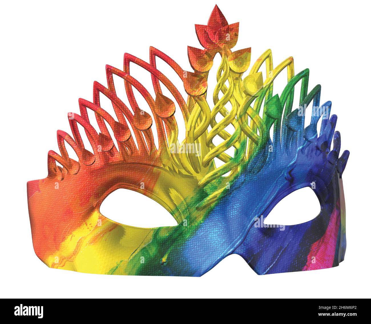 Rainbow Colors Shiny Metal Half Face Masquerade Ball Venetian Mask ...