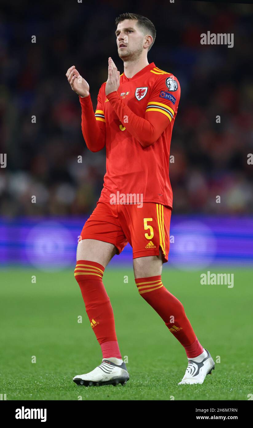 Cardiff, Wales, 16th November 2021. Chris Mepham of Wales during the ...