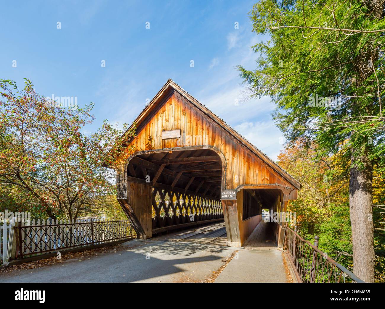 Middle Covered Bridge, a covered town lattice through truss bridge over ...