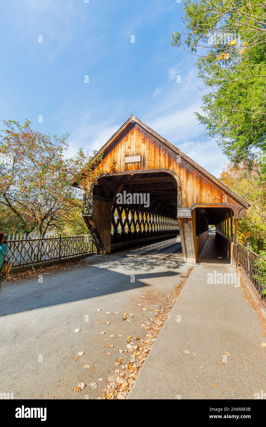 Middle Covered Bridge, a covered town lattice through truss bridge over ...