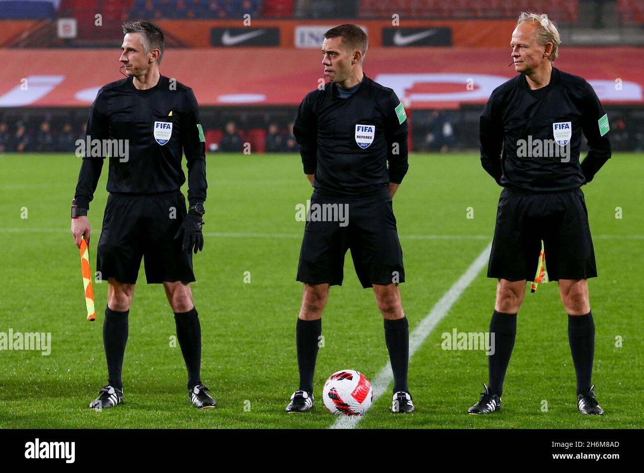 ROTTERDAM, NETHERLANDS - NOVEMBER 16: Assistant referee Nicolas Danos ...