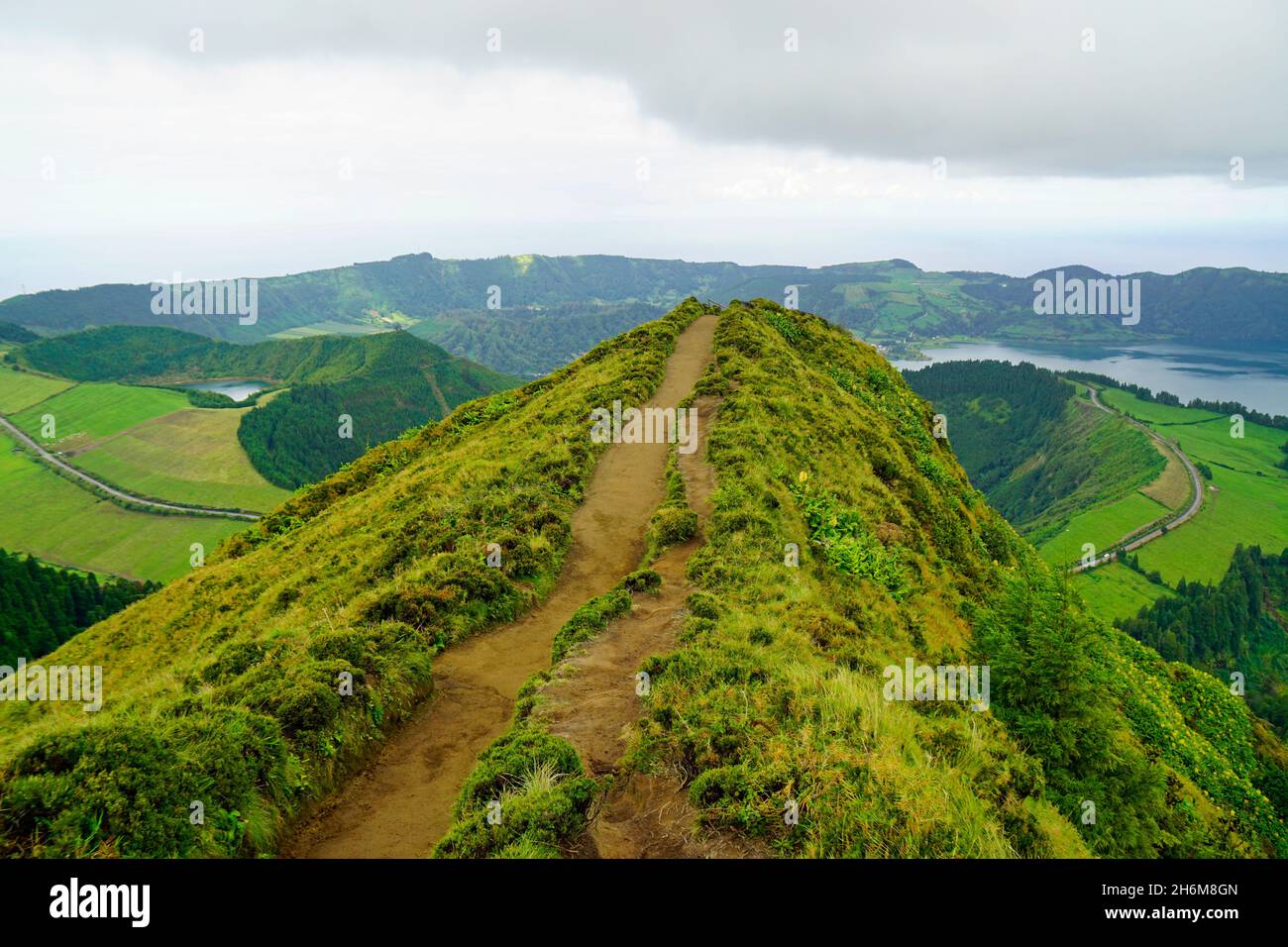 muddy path on cidade lakes on the azores island sao miguel Stock Photo ...