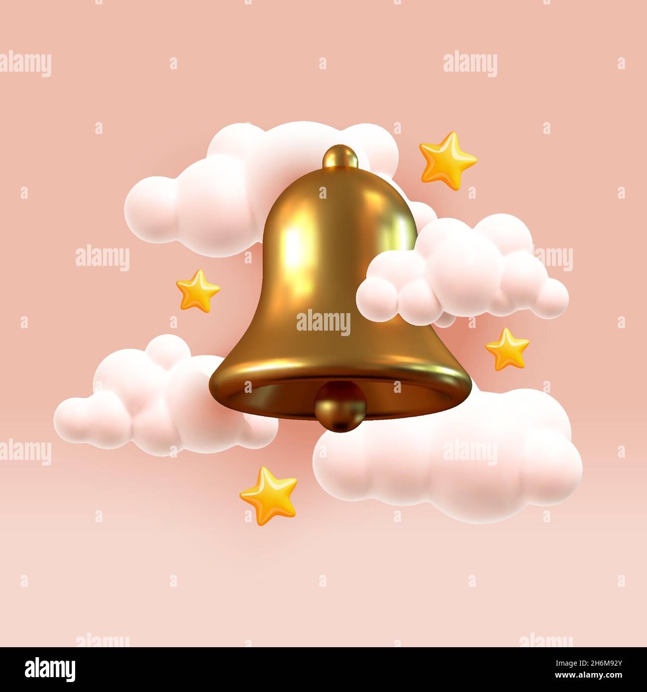 Notification message golden bell icon alert and alarm icon. Gold Bell ...