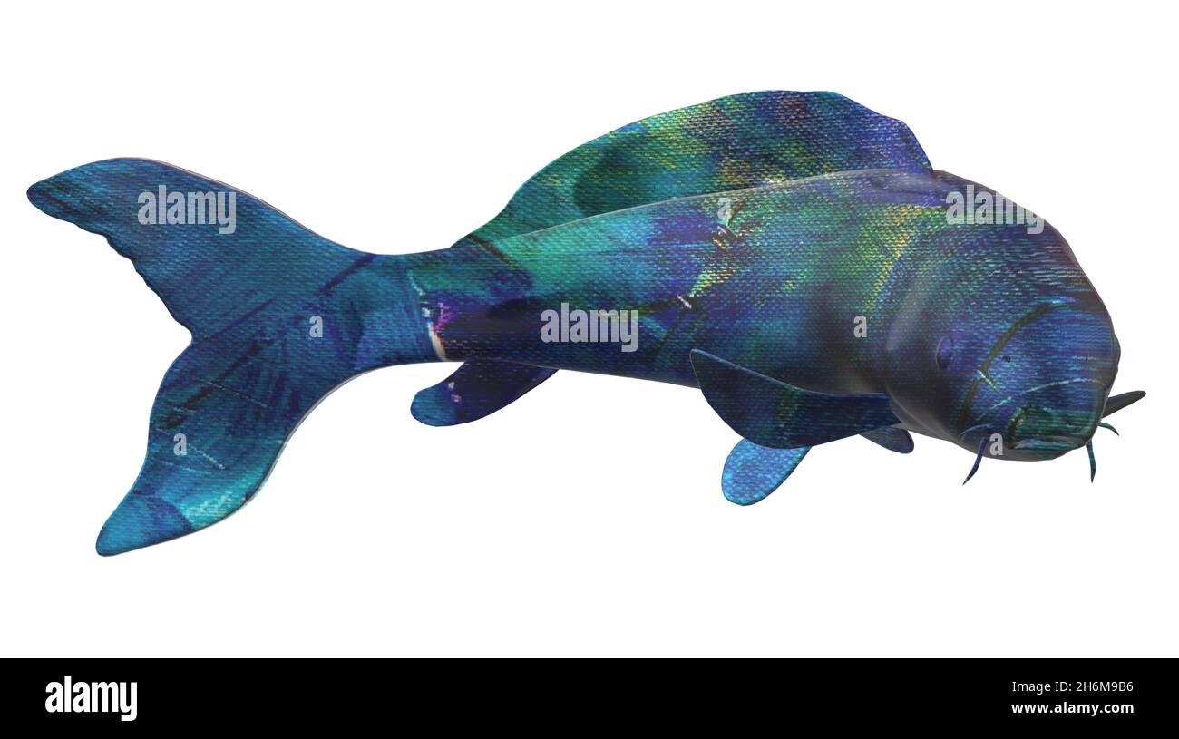 Shade of Blue Shiny Metal Fish Decoration Stock Vector Image & Art - Alamy