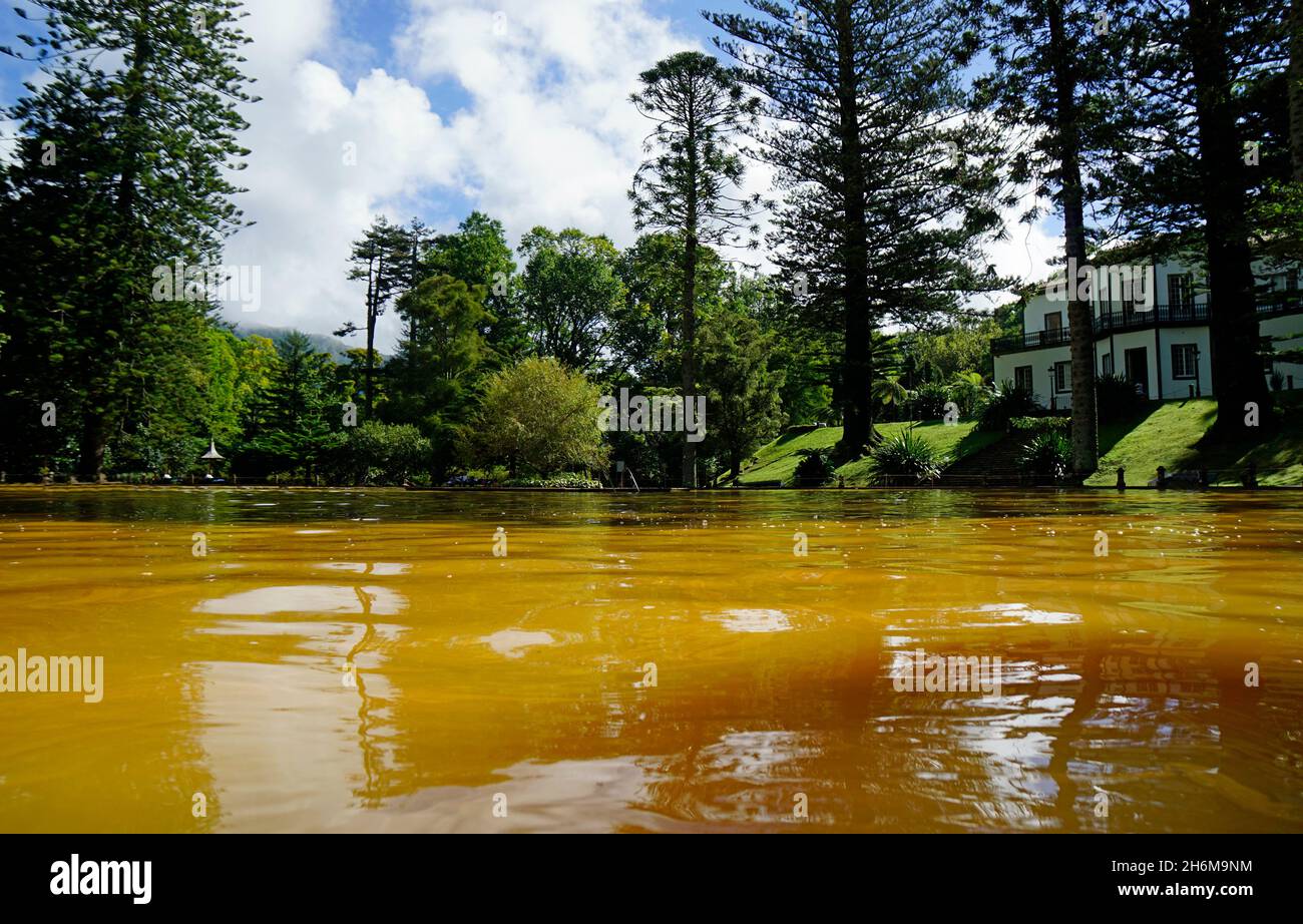 thermal bath in furnas on the azores islands Stock Photo - Alamy