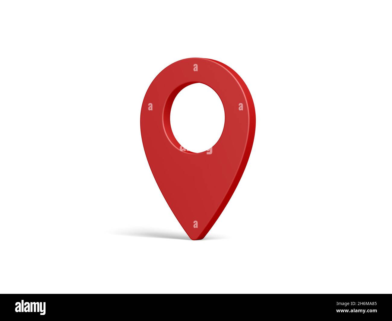 Red map pointer isolated on white background. Location pin. Map marker. 3d illustration Stock ...
