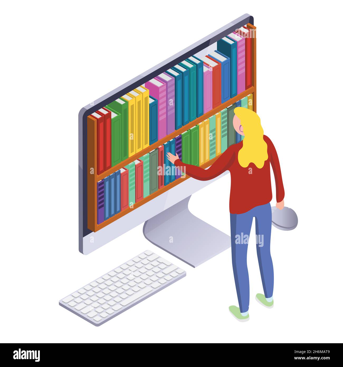 the monitor library for education Stock Photo - Alamy