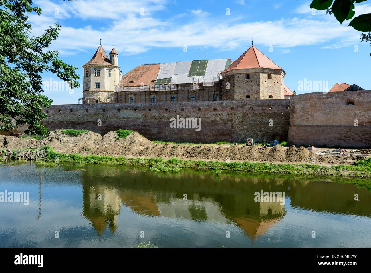 Renovated old historical buildings of Fagaras Fortress (Cetatea Fagaras ...