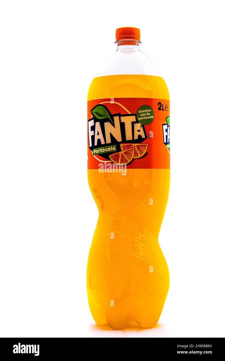 Fanta plastic bottle Isolated on white background. Illustrative ...