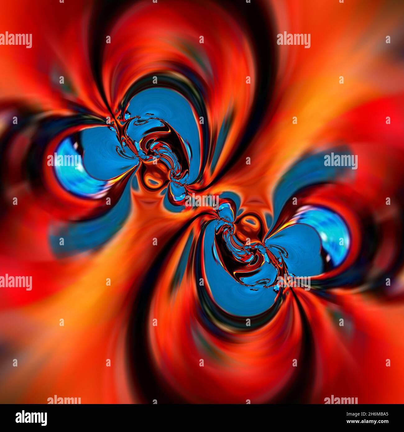 Unique symmetrical, mirror-like, bright energy pattern. illustration ...