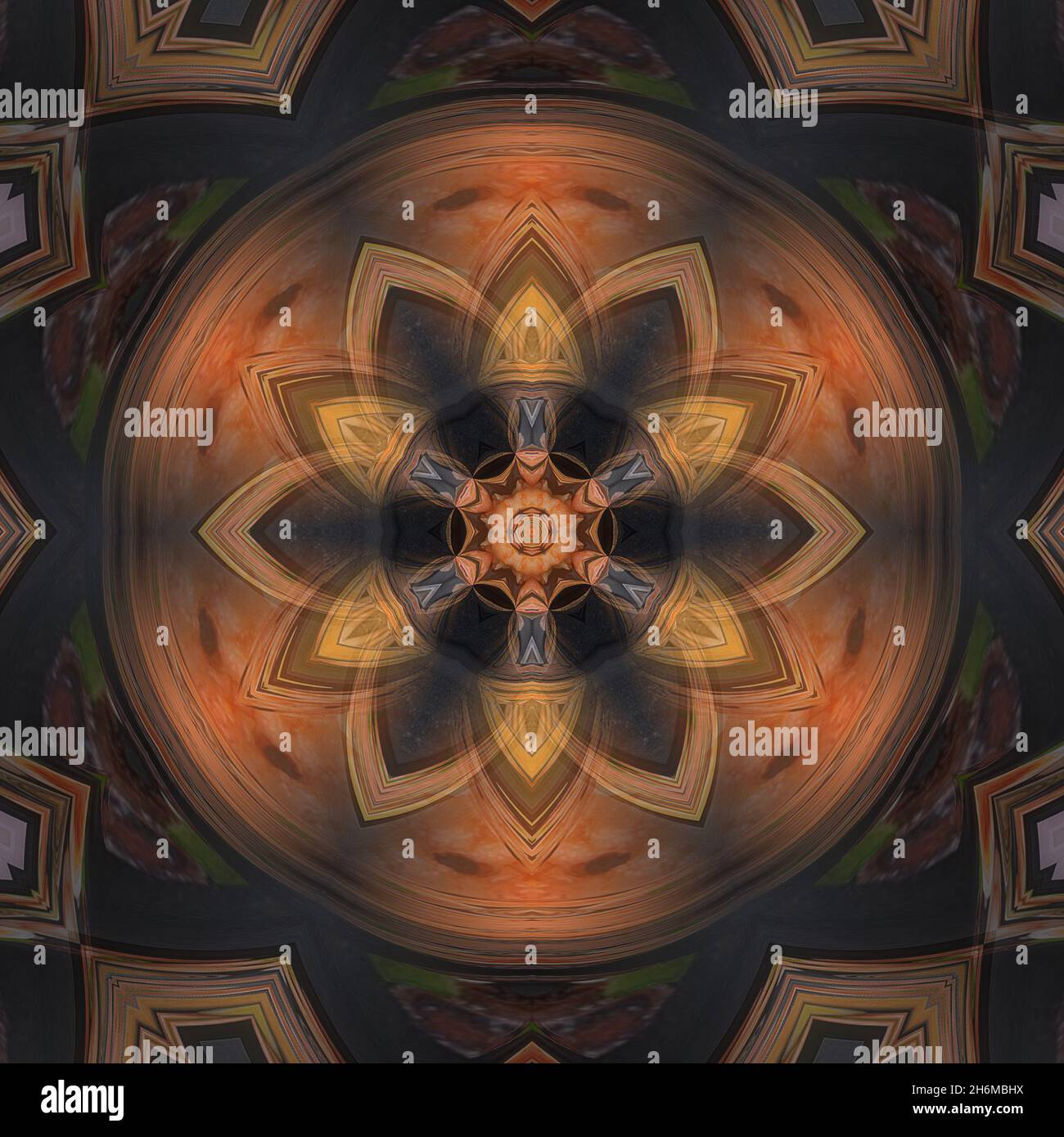 Unique symmetrical pattern in oriental style. illustration Stock Photo ...