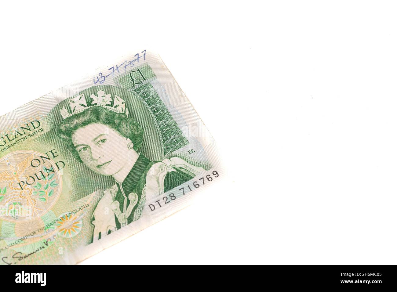 Den Helder, the netherlands. October 2021. One pound note with Queen ...
