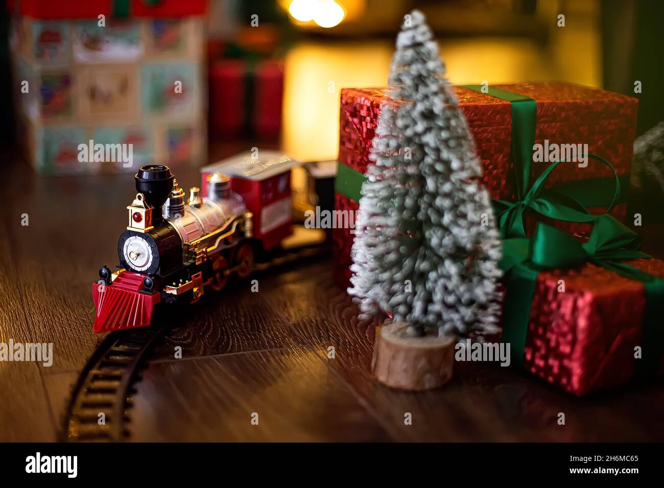 Christmas train decorated hi-res stock photography and images - Alamy